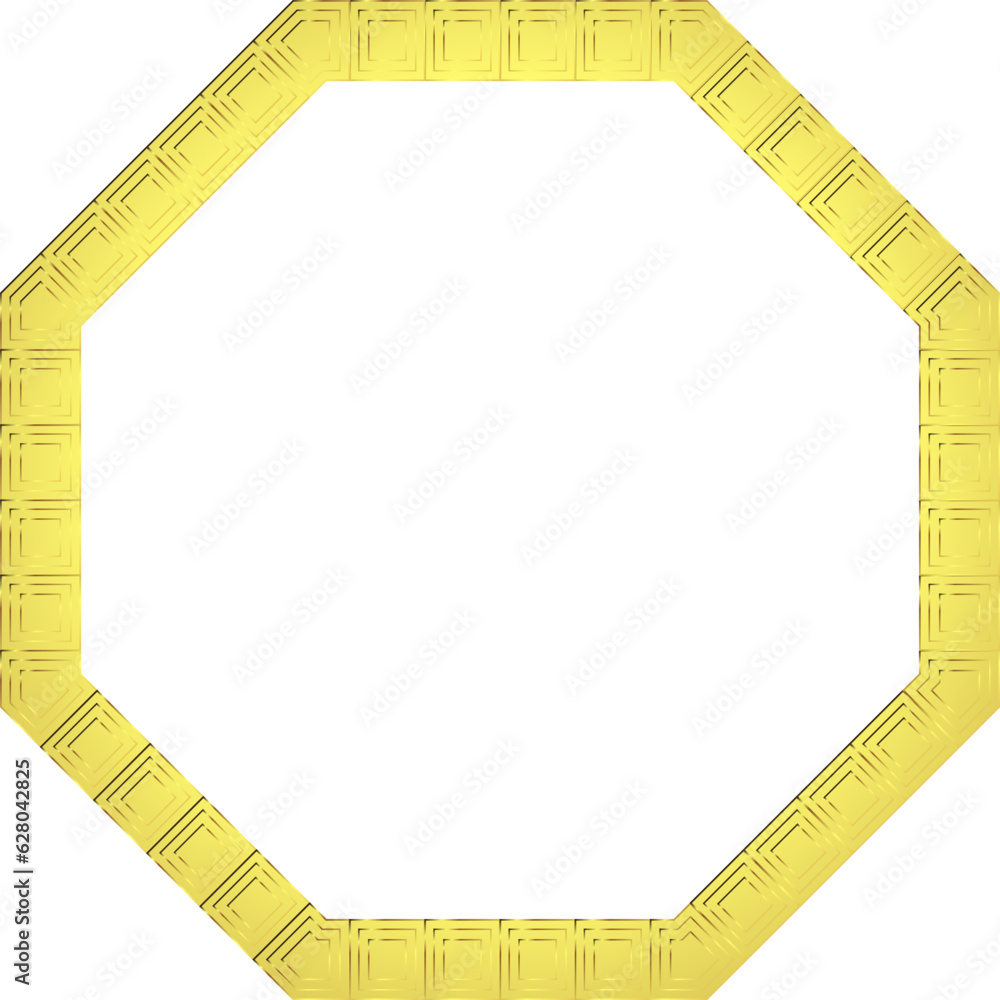Hexagon Frame Greek key pattern Greek meander pattern ornamental ...