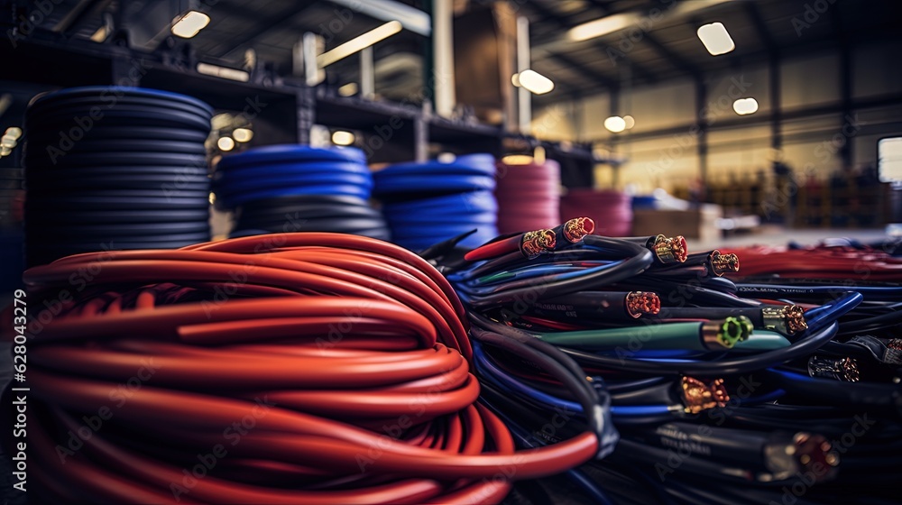 Production process of cables and wires. Generative AI Stock ...