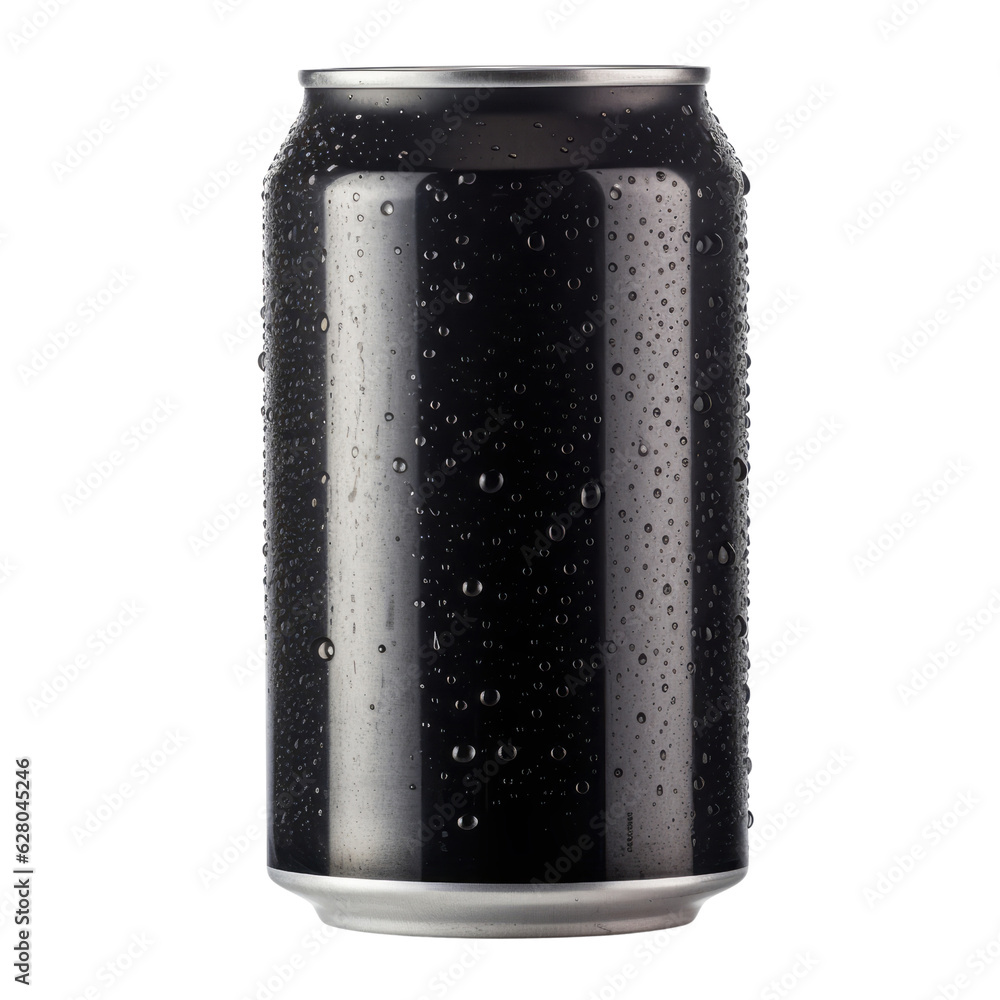 black soda can isolated on transparent background cutout Stock ...