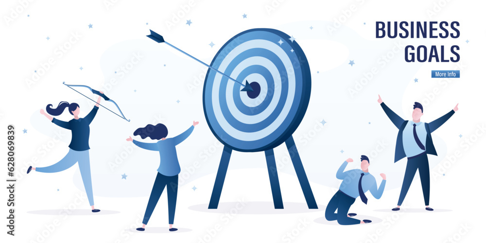 Business goals achievement, concept. Successful completion of tasks or ...