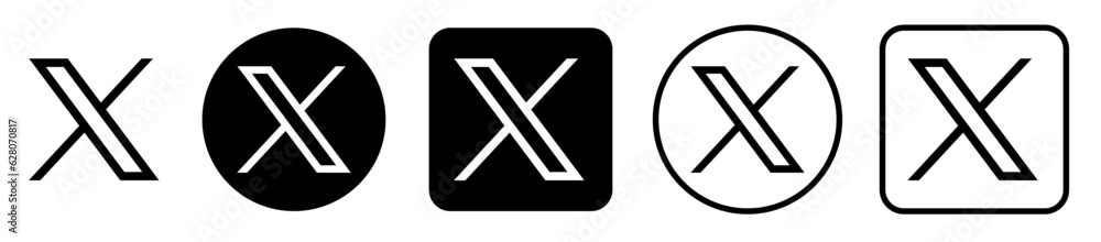 Twitter X sign icon. Twitter rebrands as X. New logo Twitter set ...