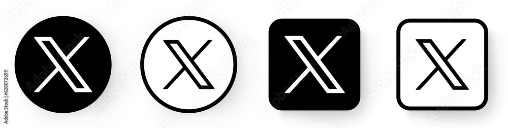 Vetor de Twitter X sign icon. Twitter rebrands as X. New logo Twitter ...