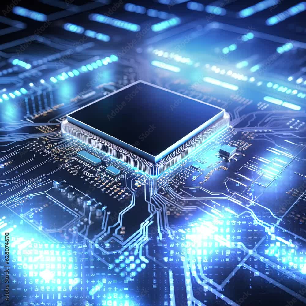 Futuristic Technology Background. Advanced Mobile Microprocessor Chip ...