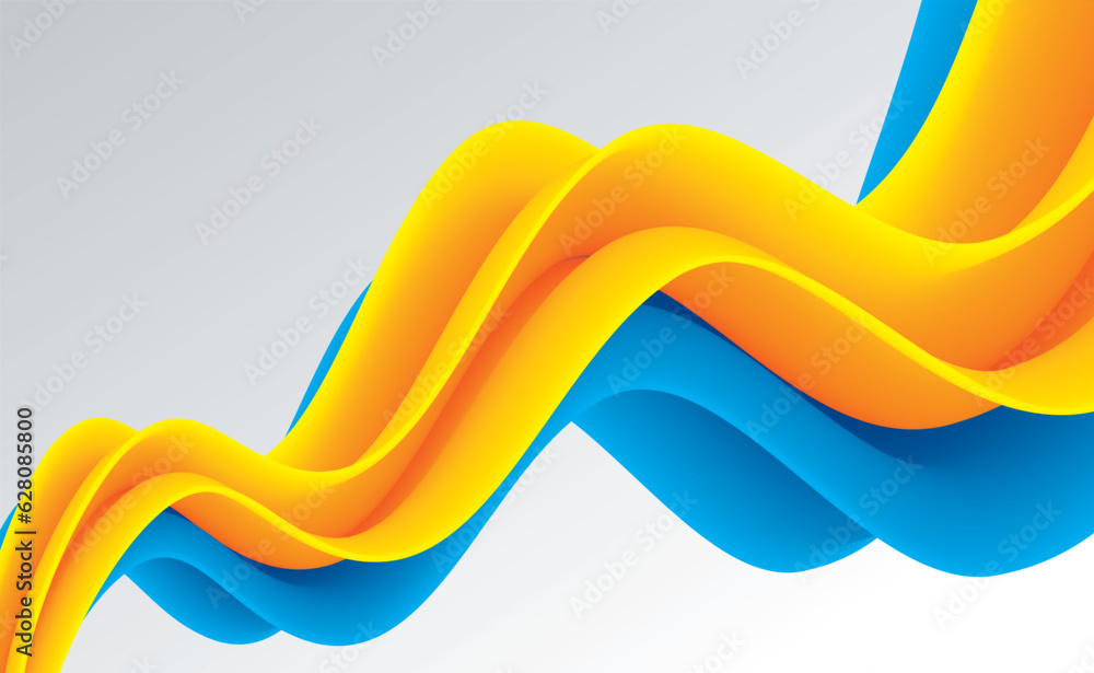 Abstract background with yellow and blue wave. Vector illustration ...