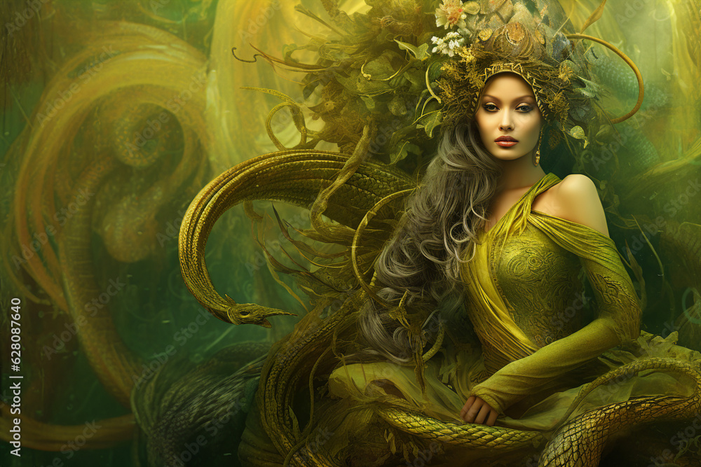 Ilustracja Stock: Creative template graphics image of mysterious water ...