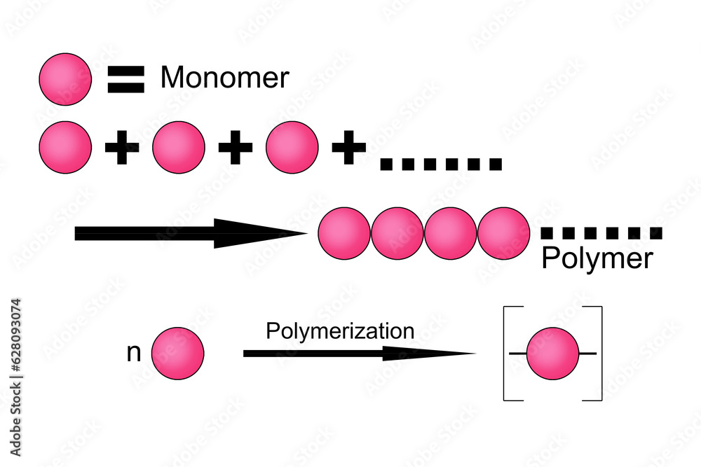 Polymerization Reaction Diagram Isolated On White Stock Illustration Adobe Stock