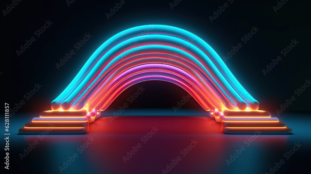 Aesthetic background with abstract neon led light effect generate ai ...