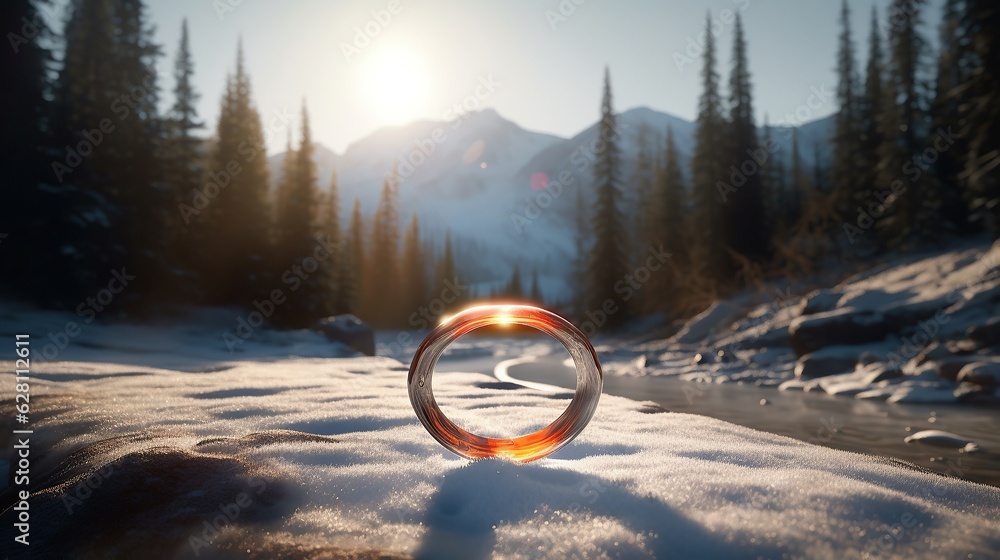 Authentic anamorphic lens flare with ring ghost effect generate ai ...