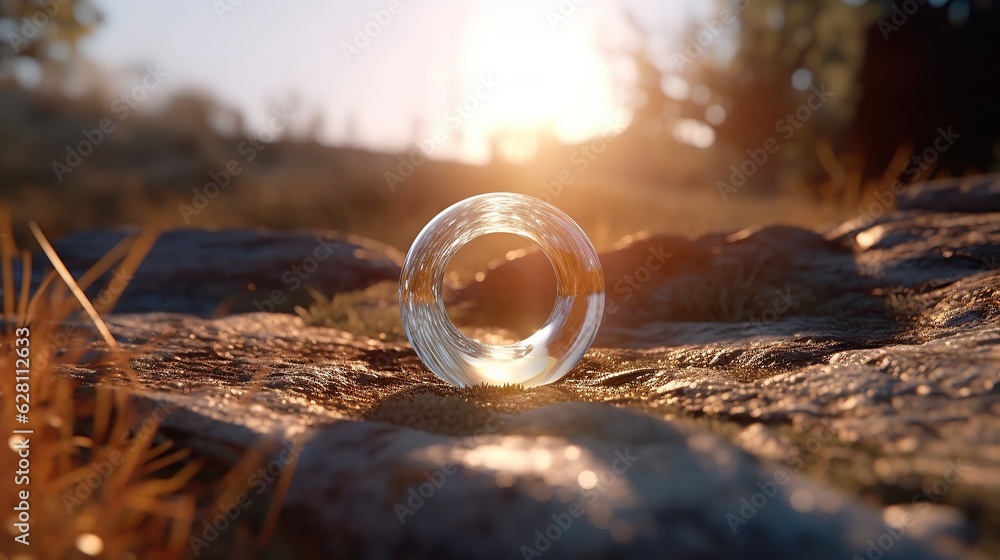 Authentic anamorphic lens flare with ring ghost effect generate ai ...
