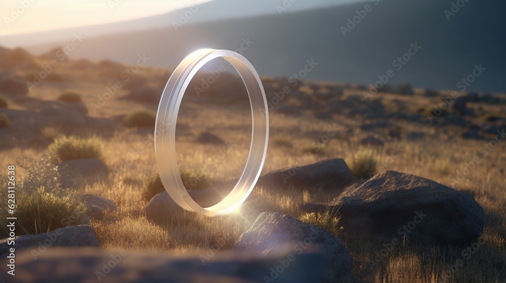 Authentic anamorphic lens flare with ring ghost effect generate ai ...