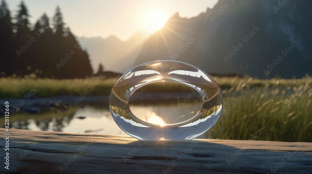 Authentic anamorphic lens flare with ring ghost effect generate ai ...