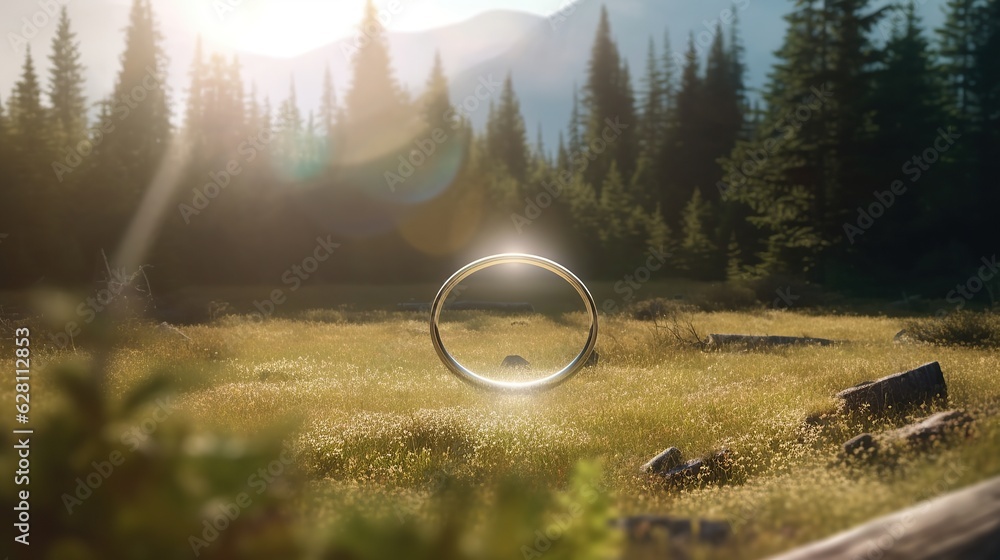 Authentic anamorphic lens flare with ring ghost effect generate ai ...