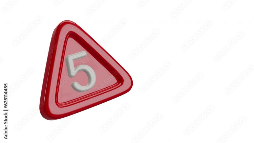 Whirling five triangle warning sign. Caution concept: Number 5 symbol ...