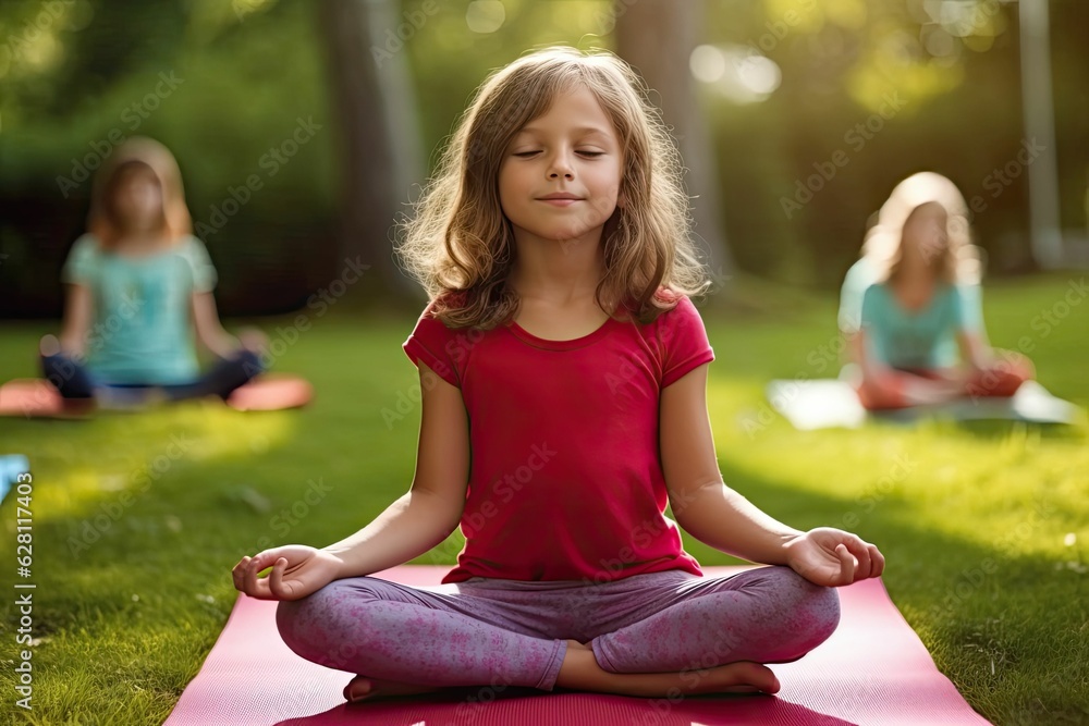 Playful yoga poses for kids Stock Photo | Adobe Stock