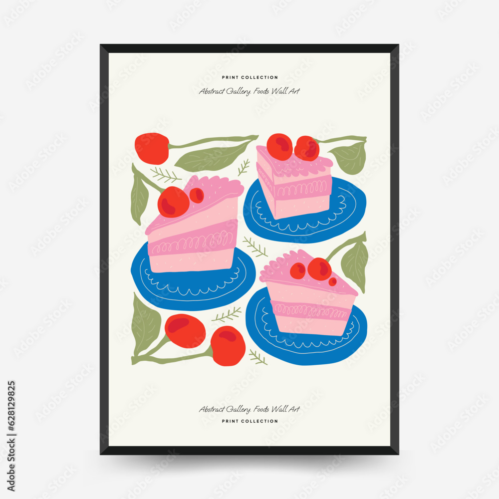 Abstract food posters template. Modern trendy Matisse minimal style ...