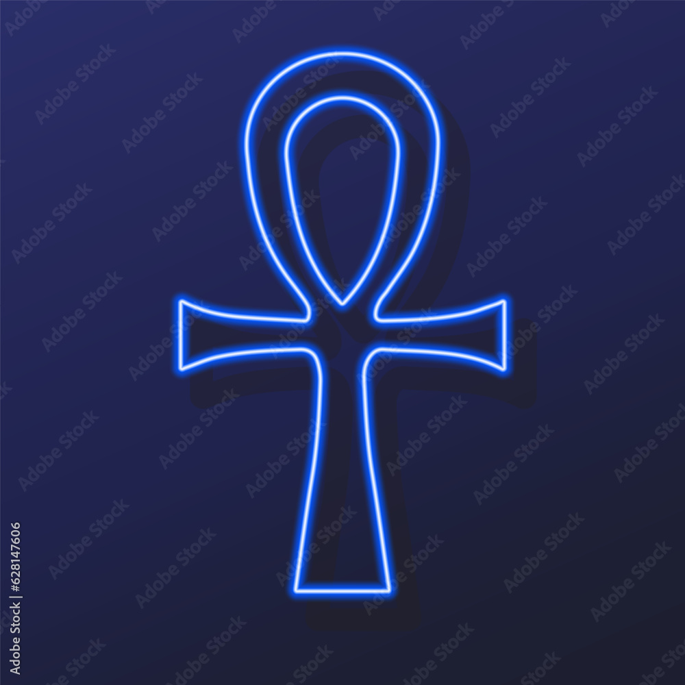 ankh neon sign, modern glowing banner design, colorful modern design ...