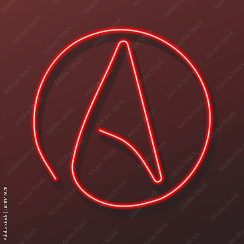 atheism neon sign, modern glowing banner design, colorful modern design ...