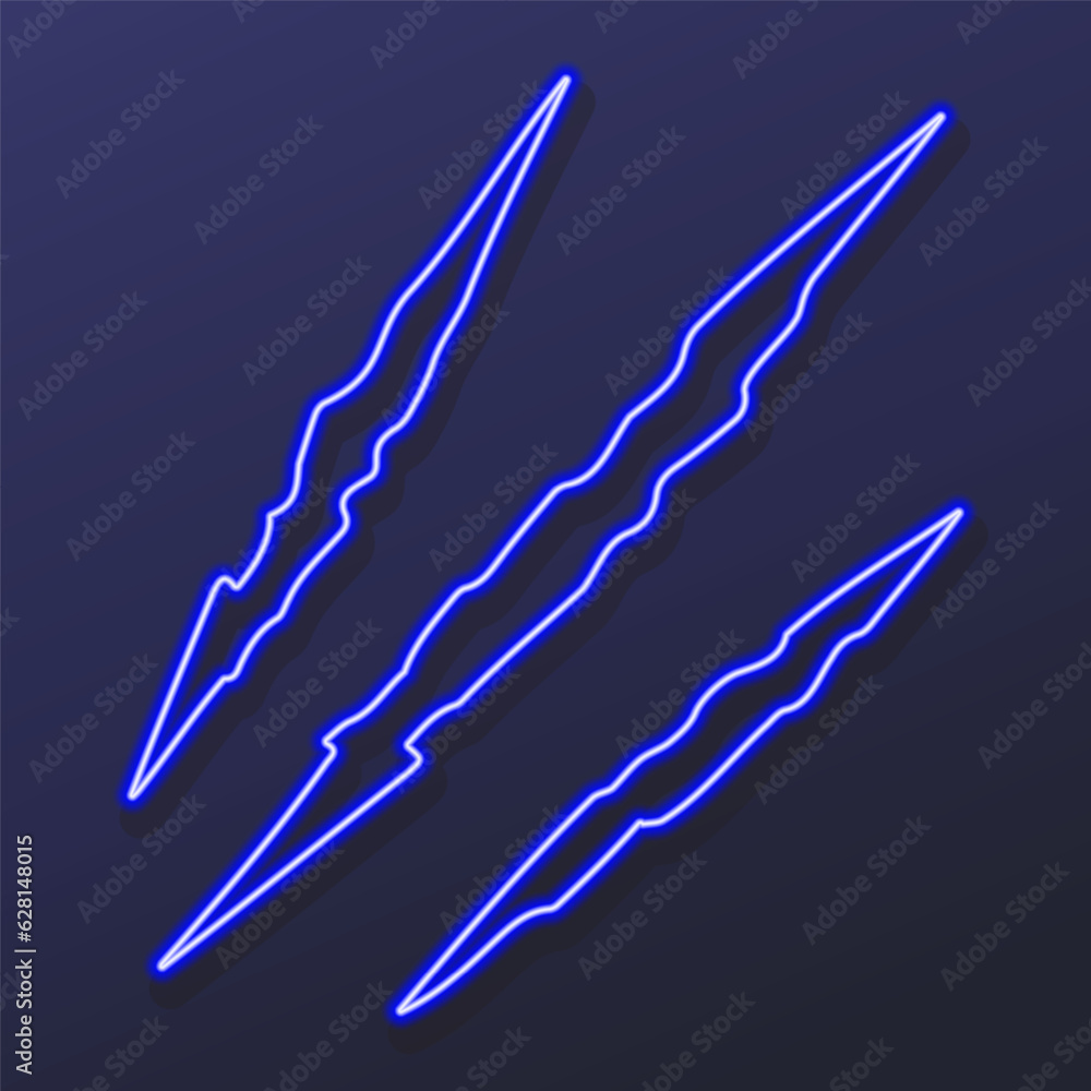 bloody scratches neon sign, modern glowing banner design, colorful ...