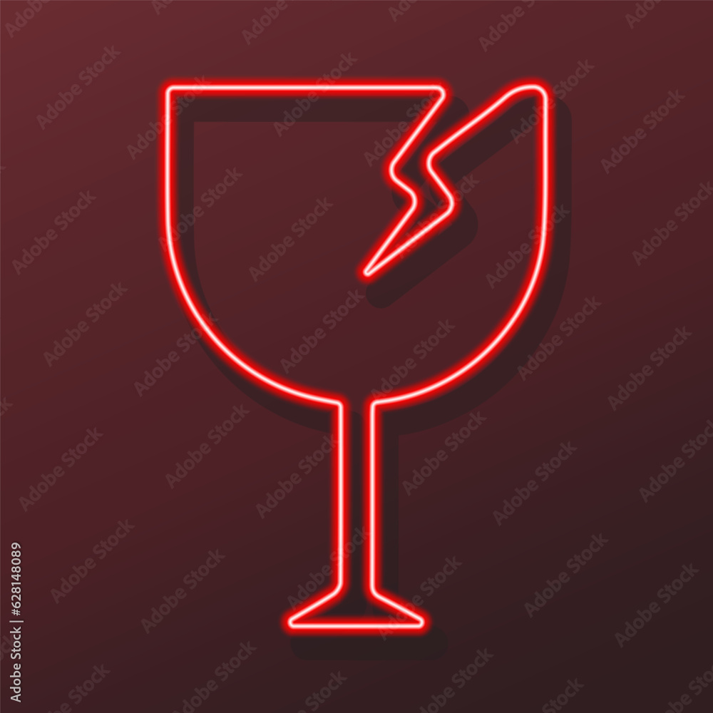 broken glass neon sign, modern glowing banner design, colorful modern ...