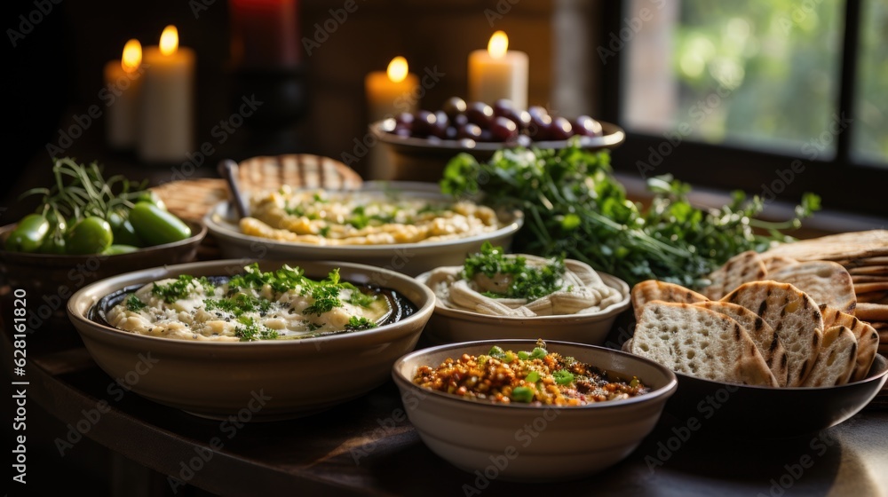 traditional thai food, thanksgiving country dinner. table setting ...