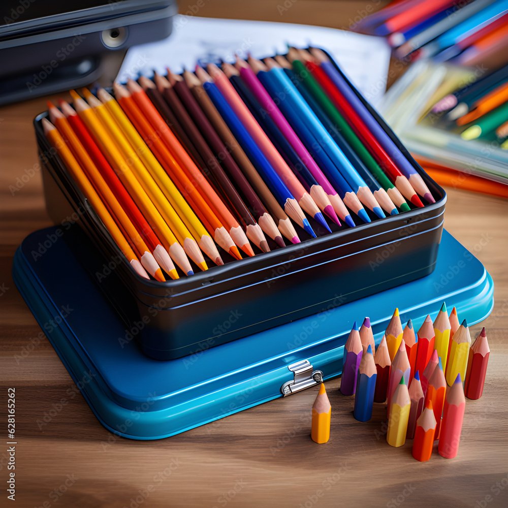 preparing the material for back to school AI colors to paint Stock ...