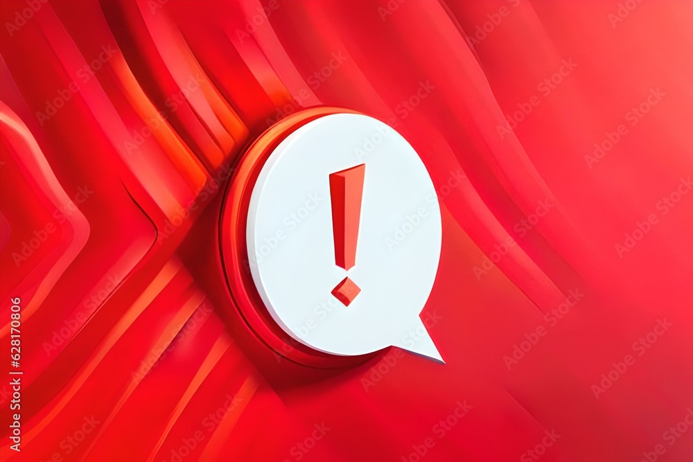 Red notification reminder icon chat message of attention alert alarm ...
