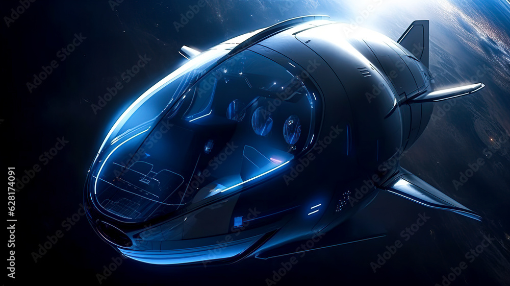 Step into the future of space exploration with this modern spacecraft ...