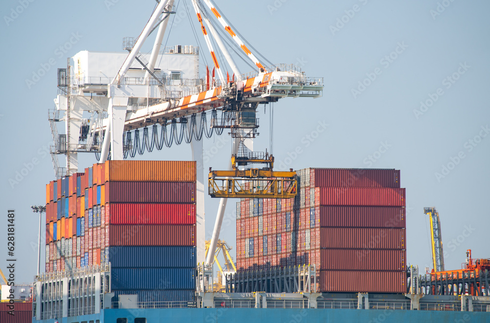 Logistics and transportation of Container Cargo ship and Cargo plane ...