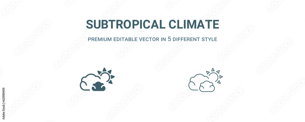 subtropical climate icon. Filled and line subtropical climate icon from ...