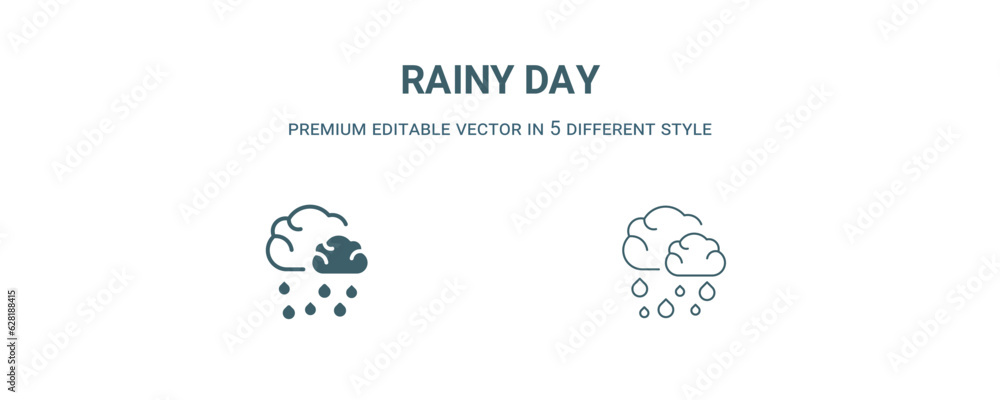rainy day icon. Filled and line rainy day icon from weather collection ...