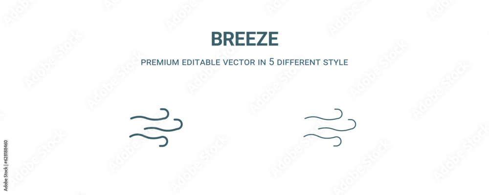 breeze icon. Filled and line breeze icon from weather collection ...
