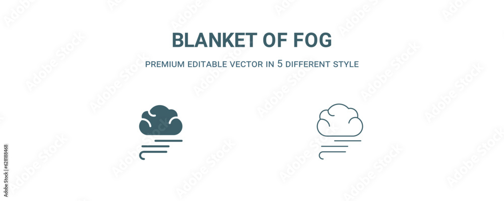 blanket of fog icon. Filled and line blanket of fog icon from weather ...