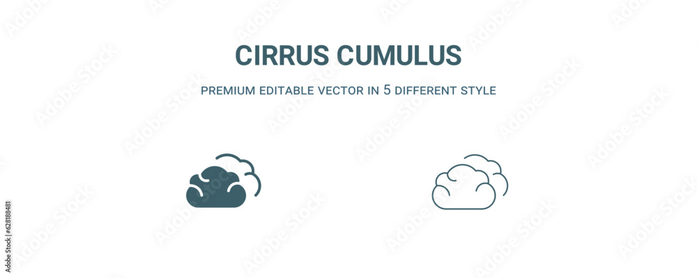 cirrus cumulus icon. Filled and line cirrus cumulus icon from weather ...