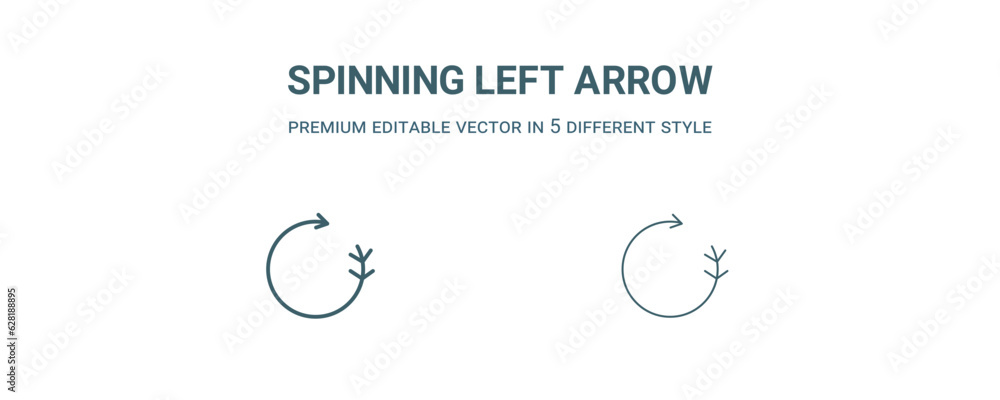 spinning left arrow icon. Filled and line spinning left arrow icon from ...