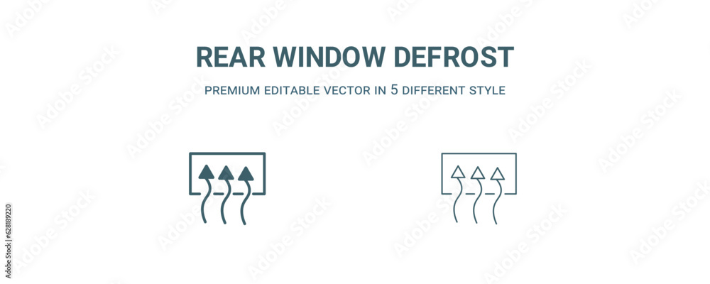 Vecteur Stock rear window defrost icon. Filled and line rear window ... Vecteur Stock rear window defrost icon. Filled and line rear window ...