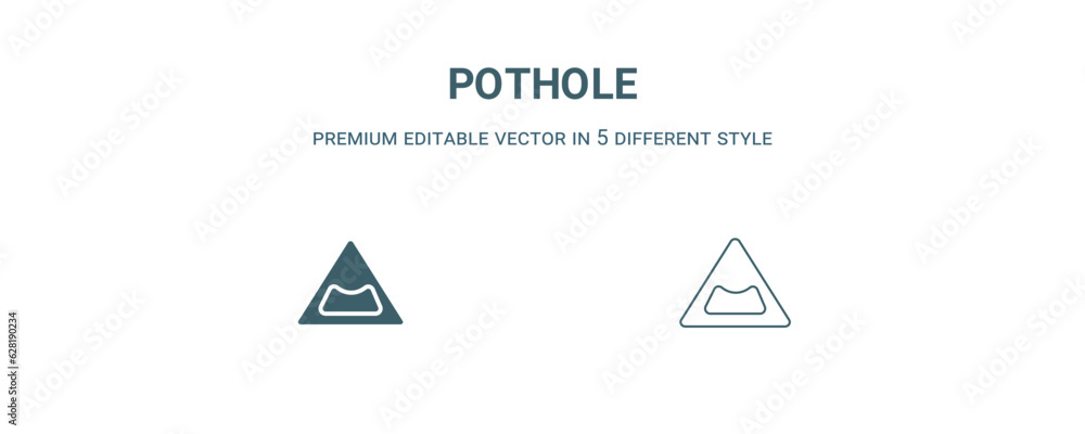 Vecteur Stock pothole icon. Filled and line pothole icon from traffic signs collection. Outline ...