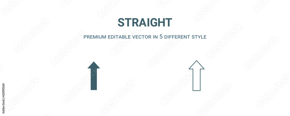 straight icon. Filled and line straight icon from traffic signs ...