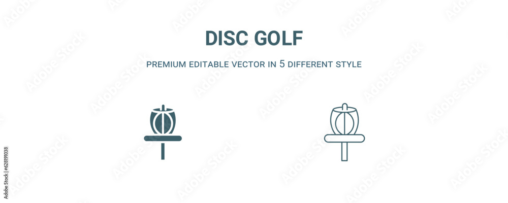 disc golf icon. Filled line disc golf icon from summer collection ...