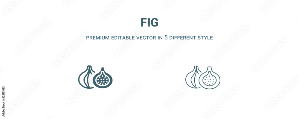 fig icon. Filled line fig icon from summer collection. Outline vector ...