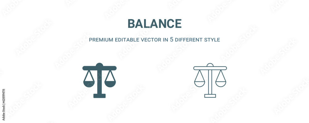 balance icon. Filled and line balance icon from strategy collection ...