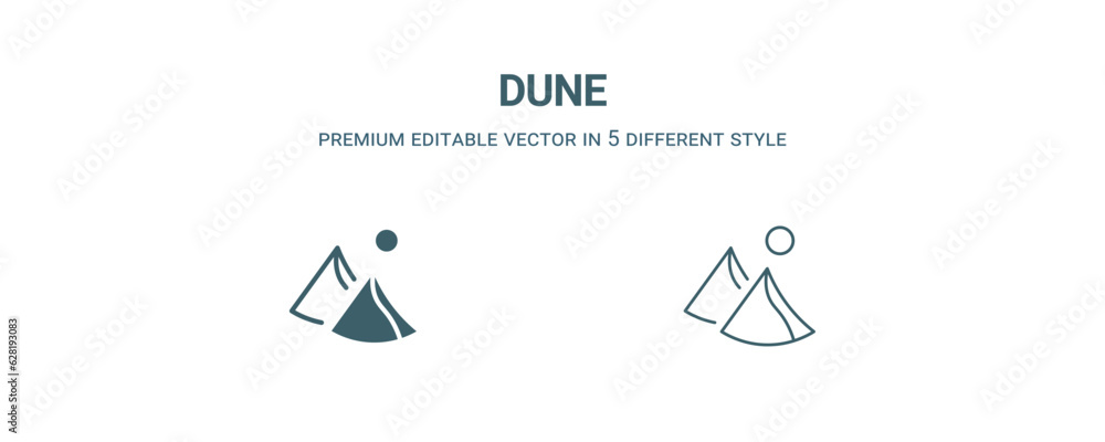 dune icon. Filled and line dune icon from nature collection. Outline ...