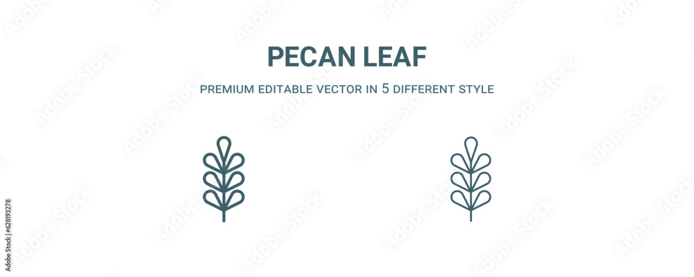 pecan leaf icon. Filled and line pecan leaf icon from nature collection ...