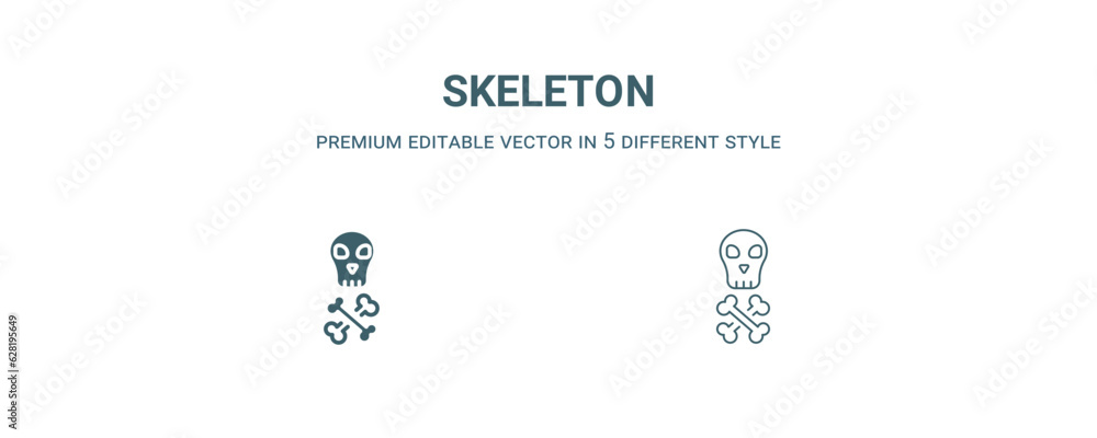 skeleton icon. Filled and line skeleton icon from history collection ...