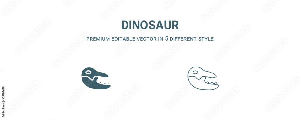 dinosaur icon. Filled and line dinosaur icon from history collection ...