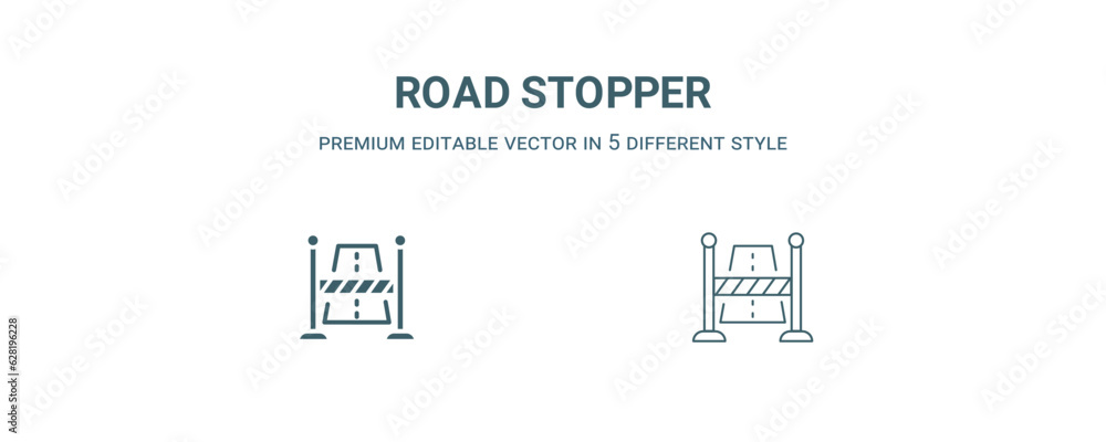 road stopper icon. Thin line road stopper icon from construction ...