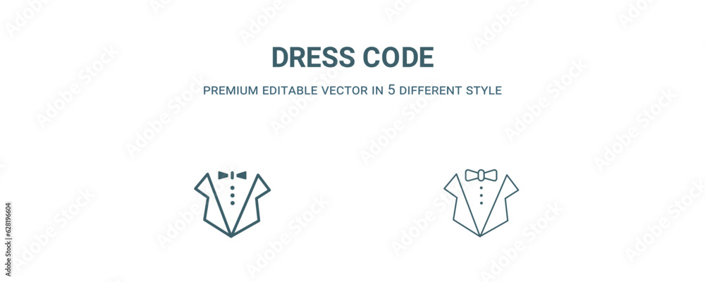 dress code icon. Filled and line dress code icon from business and ...