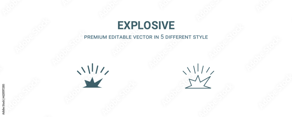 Vecteur Stock explosive icon. Filled and line explosive icon from ...