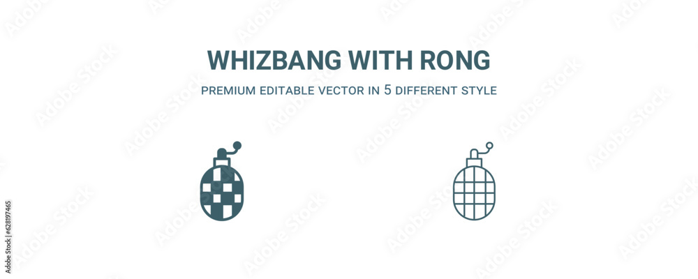 whizbang with rong icon. Filled and line whizbang with rong icon from ...