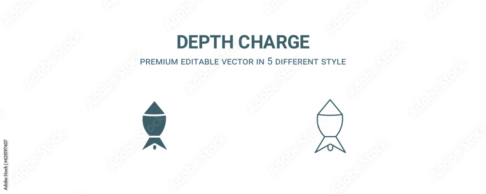 depth charge icon. Filled and line depth charge icon from military and ...