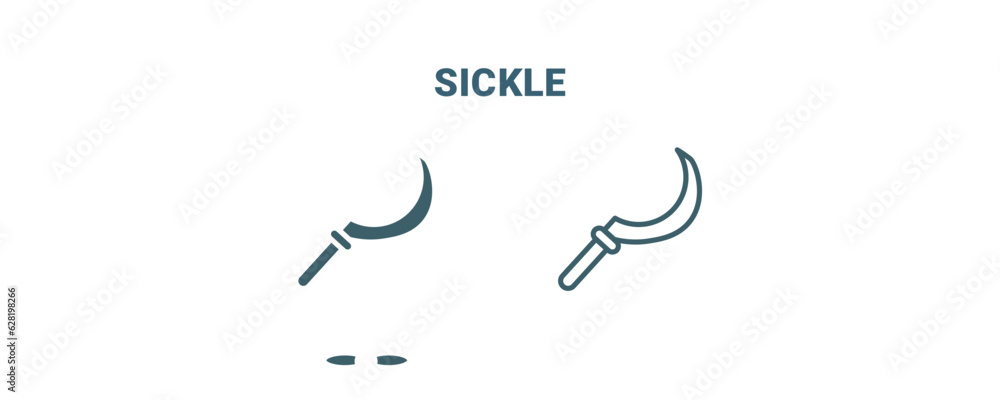 sickle icon. Line and filled sickle icon from agriculture and farm ...